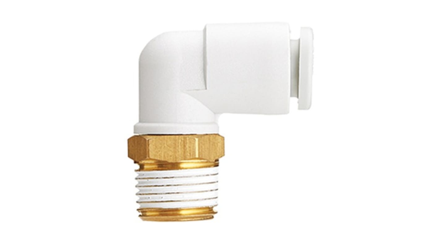 KQ2L08-03NS | SMC KQ2 Series Elbow Fitting, R 3/8 to Push In 8 mm ...