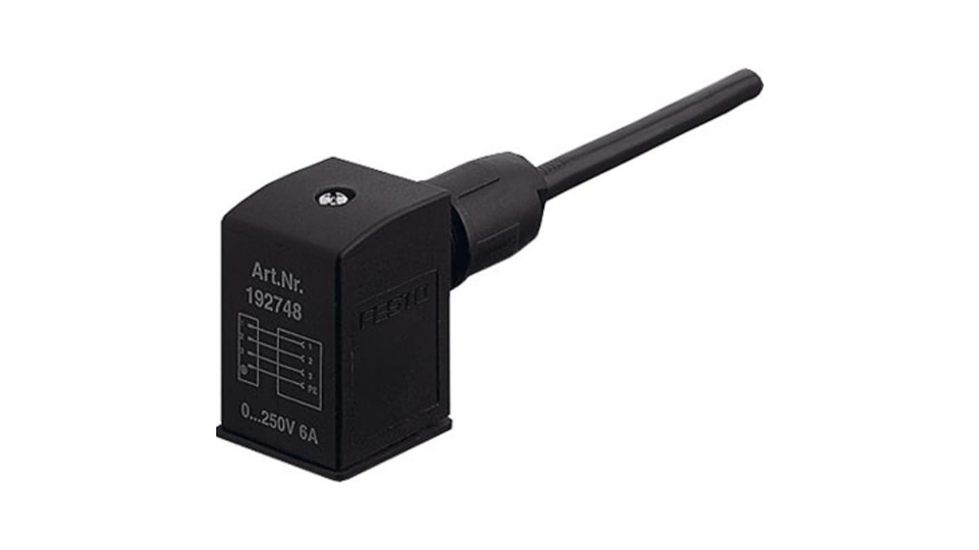 MSSD-C-S-M16 | Festo Solenoid Valve Cable Plug for use with Valves With D And N1 Solenoid Coils | RS