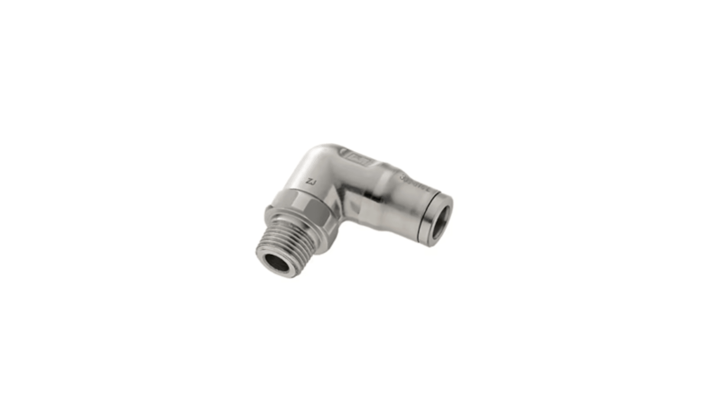 Legris LF 3800 - 316L Series Elbow Threaded Adaptor, 6 mm to R 1/8 Male ...