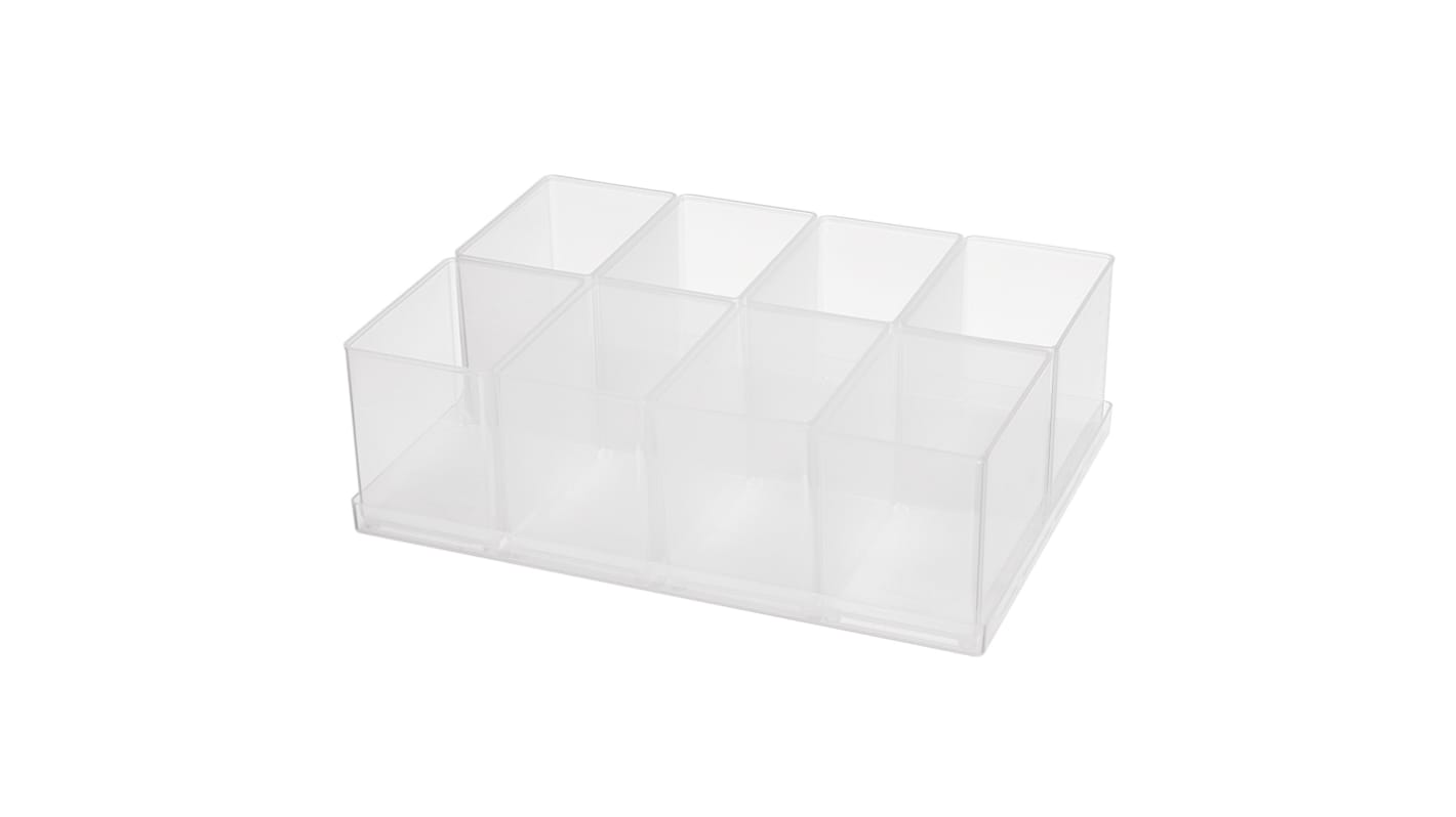 136501 | Raaco 8 Cell Transparent Polypropylene, Adjustable Insert ...