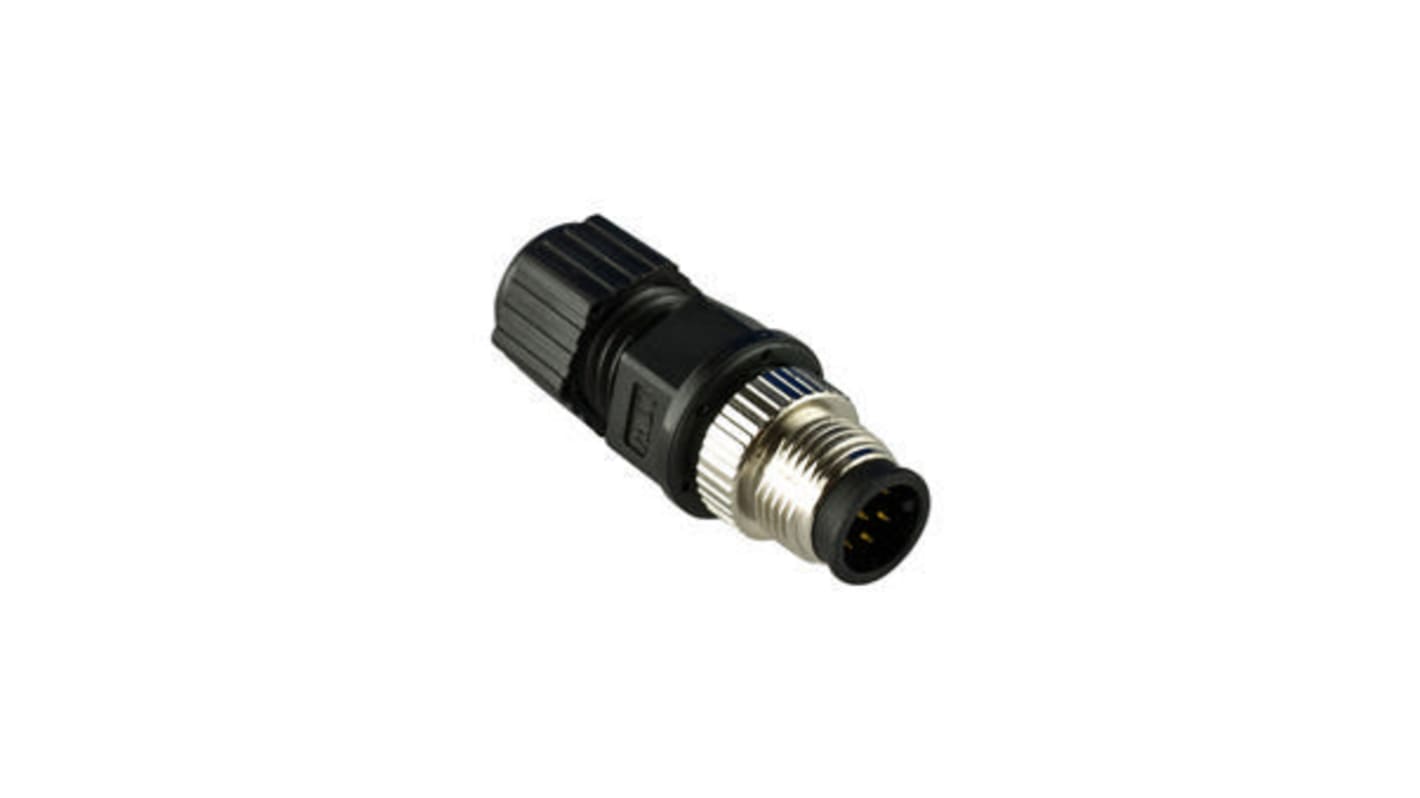 M12A-8PMM-IP68 | MOXA Connector, 8 Contacts, Cable Mount, M12 Connector ...