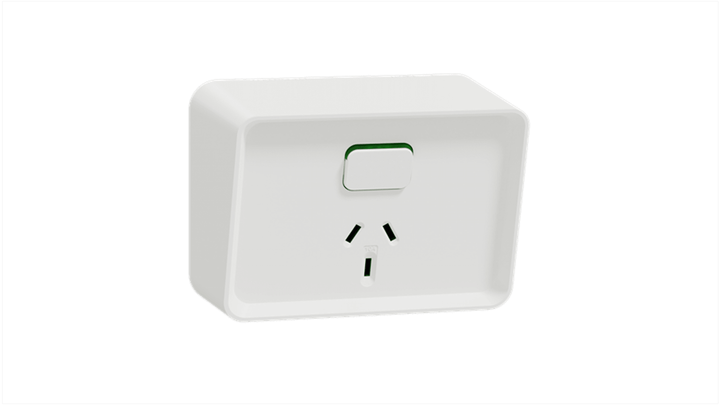 O3015-XW | Clipsal Electrical White 1 Gang Plug Socket, 1 Pole, 10A ...