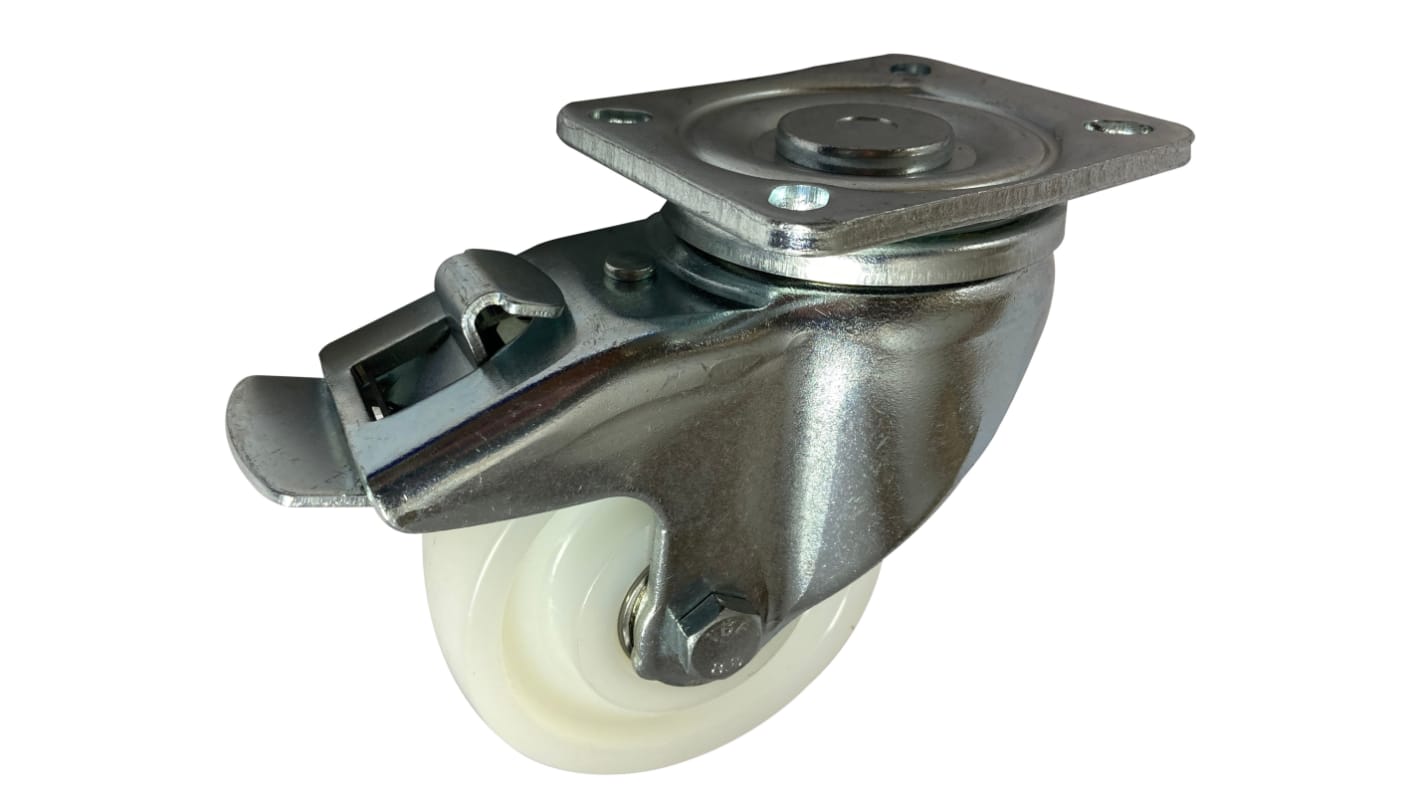 RS PRO Braked Swivel Castor Wheel, 500kg Capacity, 100mm Wheel | RS