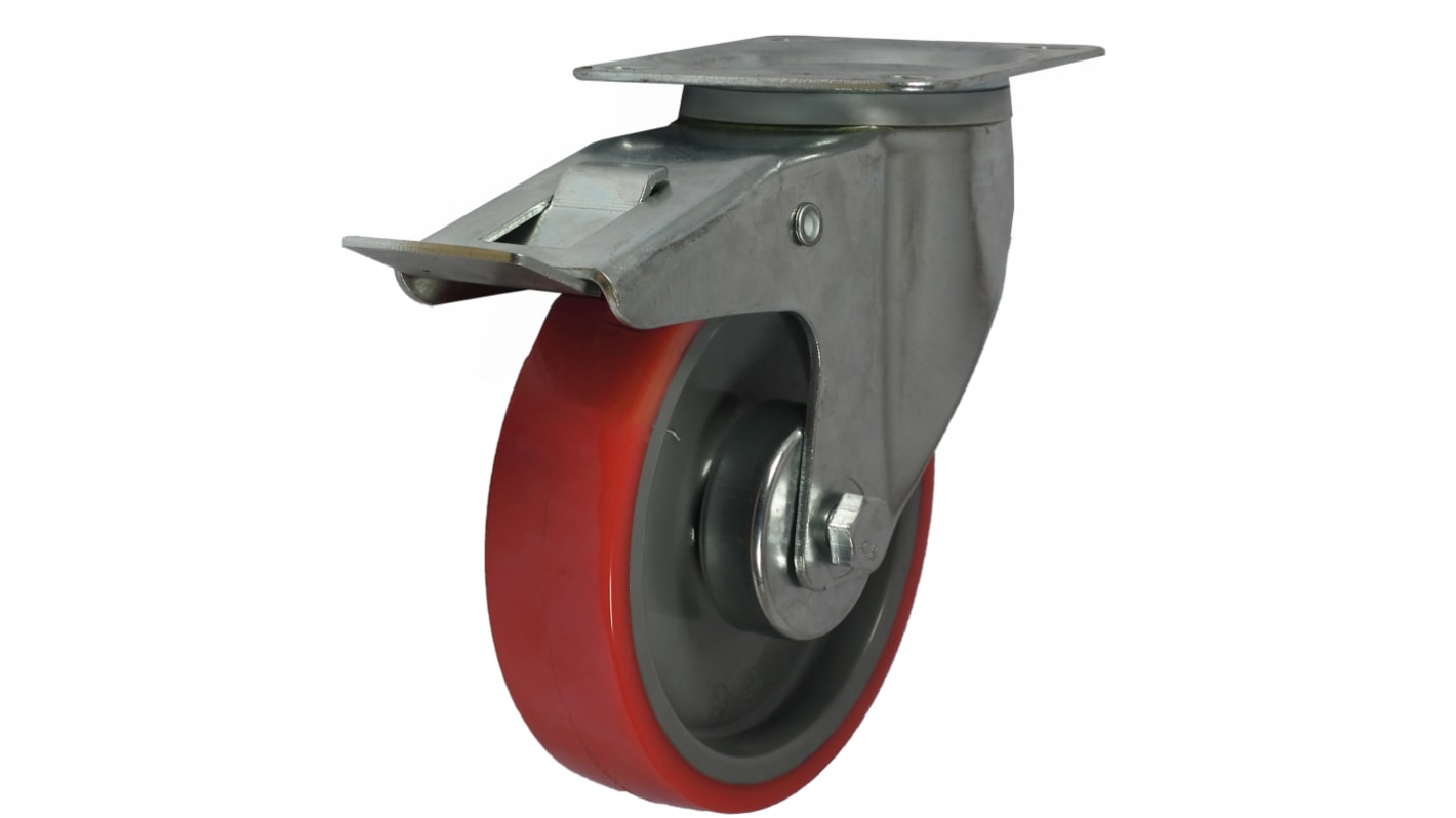 Roulette industrielle Pivotant avec frein RS PRO, Ø 125mm, 200kg | RS