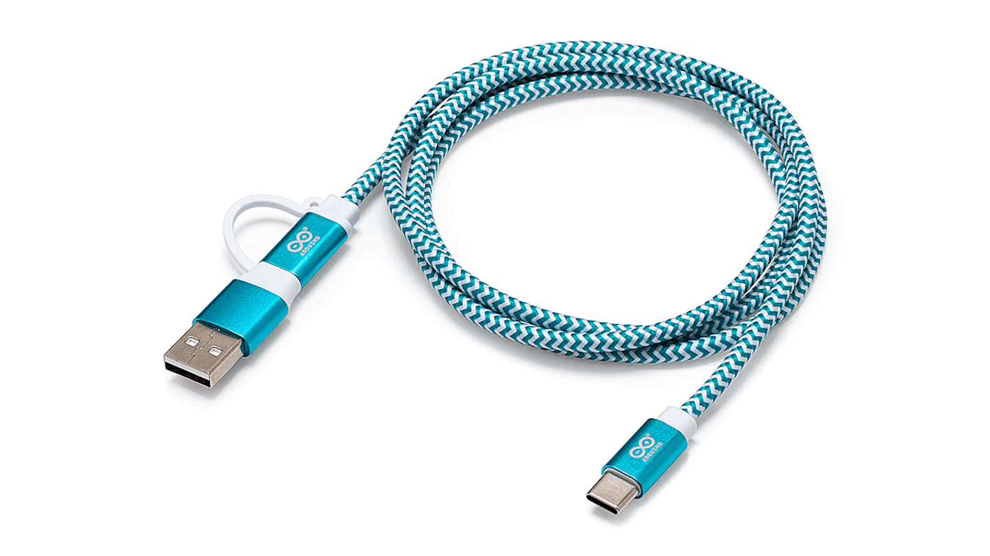 TPX00094 | Arduino USB Type-C® Cable 2-in1 1M Teal | RS