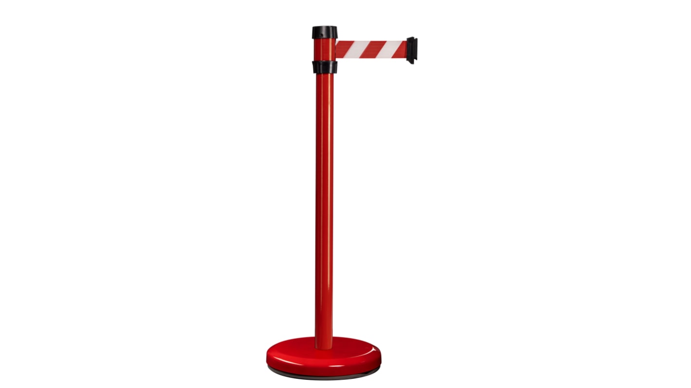 RS2RORB | Viso Red Steel Retractable Barrier, 2m, Red, White Tape | RS