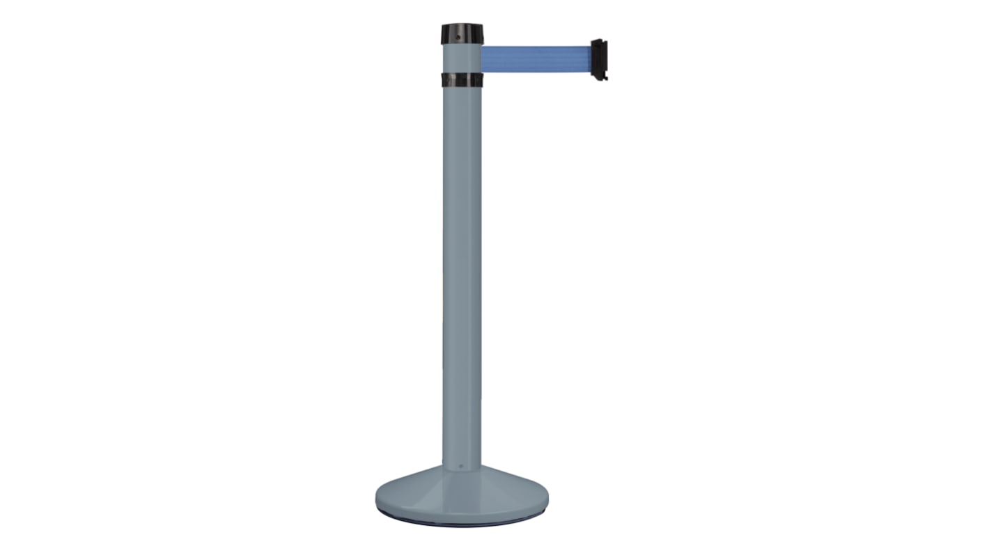 RS4GRBU | Viso Grey Aluminium Barrier Post, 4m, Blue Tape | RS