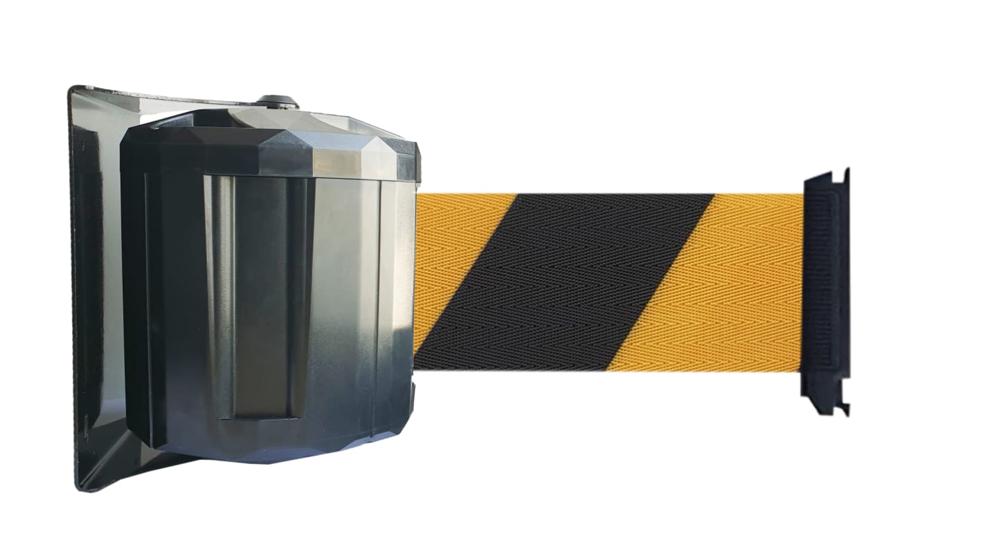 RWX1100NJ | Viso Black & Yellow Steel Retractable Barrier, 10m, Black ...