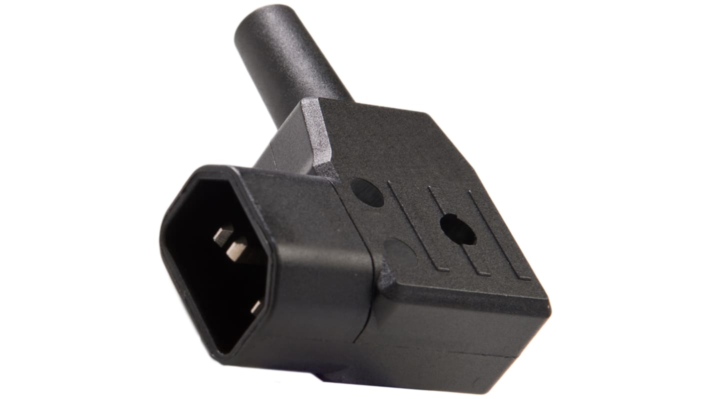 RS PRO C14 Right Angle Cable Mount IEC Connector Male, 10A, 250 V | RS