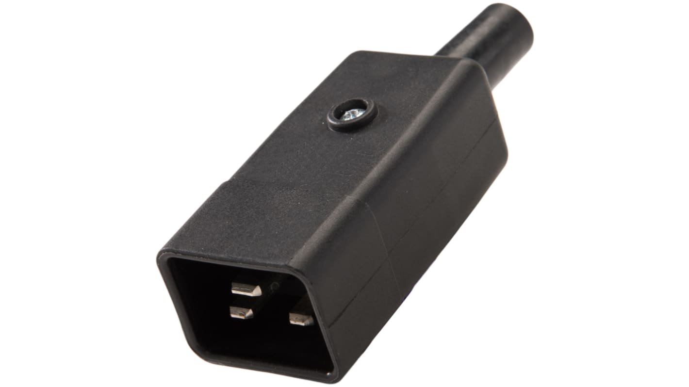 RS PRO C20 Cable Mount IEC Connector Male, 16A, 250 V | RS