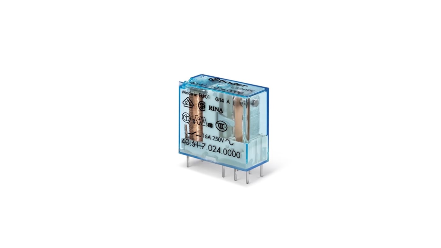 406170244000 | Finder PCB Mount Power Relay, 24V dc Coil, 16A Switching ...