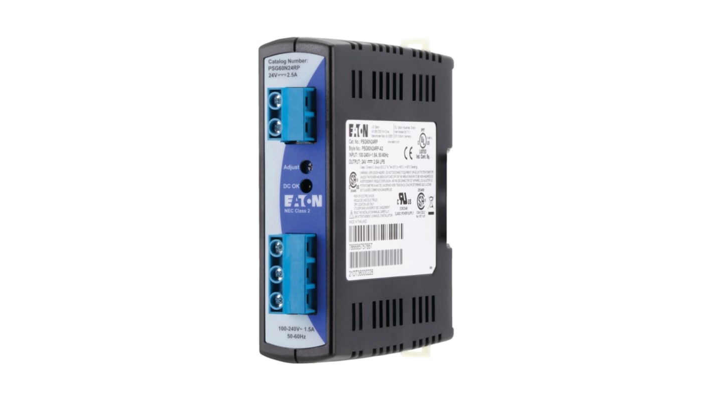 172890 PSG60N24RP | Eaton 172890 DIN Rail Power Supply, 240V ac ac ...
