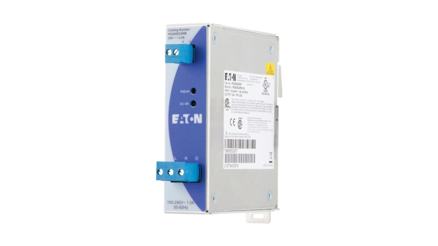 172891 PSG60E24RM | Eaton 172891 DIN Rail Power Supply, 240V ac ac ...