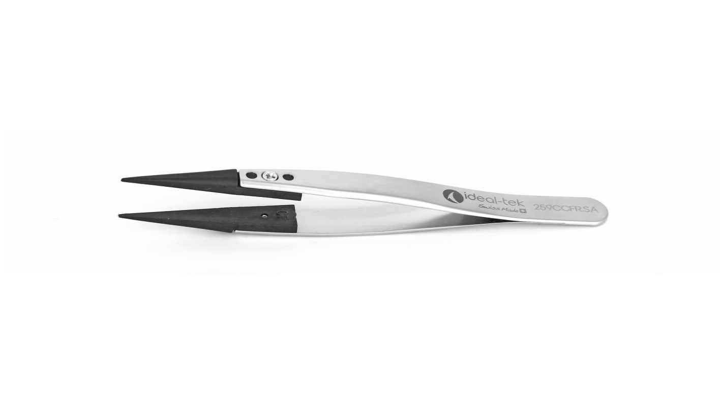 259CCFR.SA.1 | ideal-tek 115 mm, Stainless Steel, Straight, ESD Tweezers | RS
