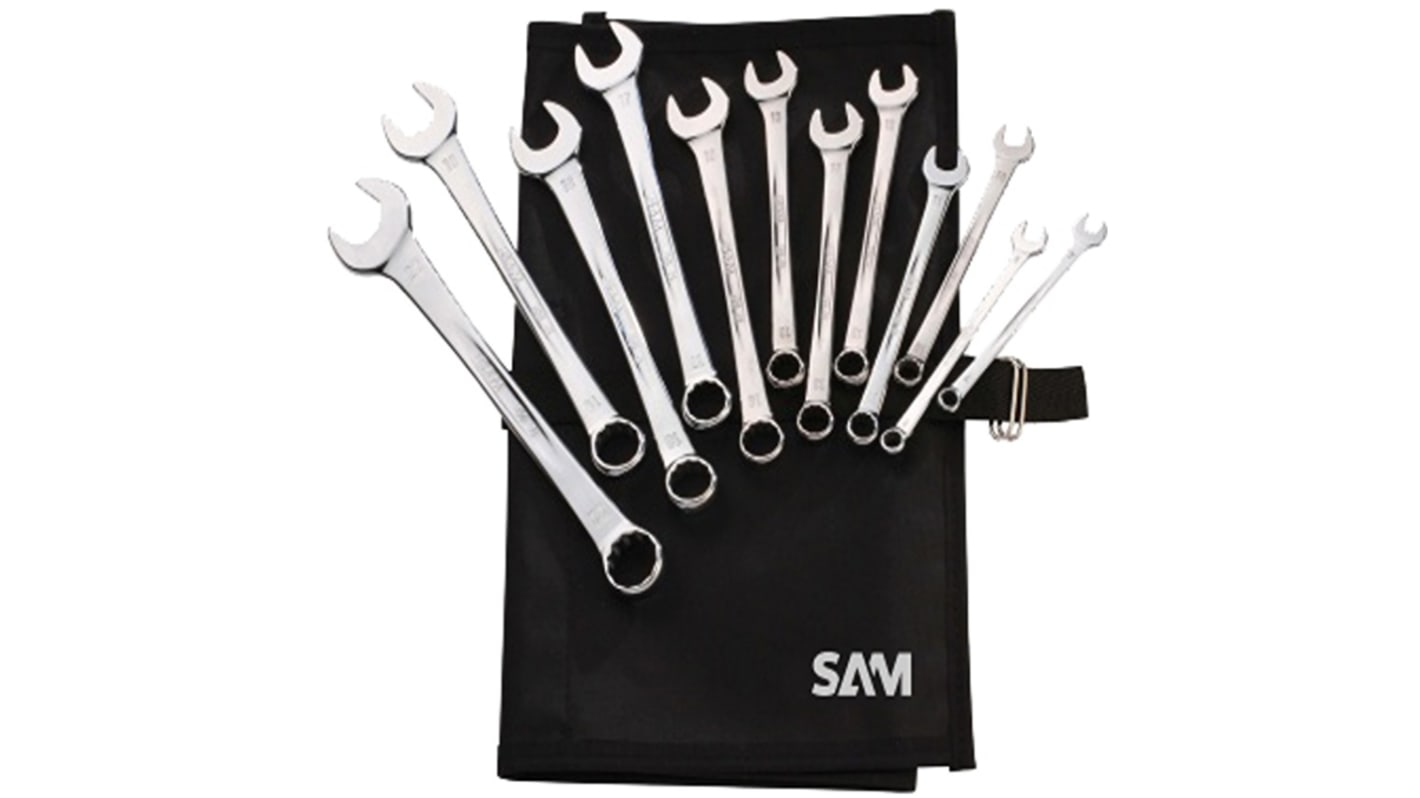 SAM 50N-TR12 Series 12-Piece Combination Spanner Set, 8 → 22 mm, Chrome ...