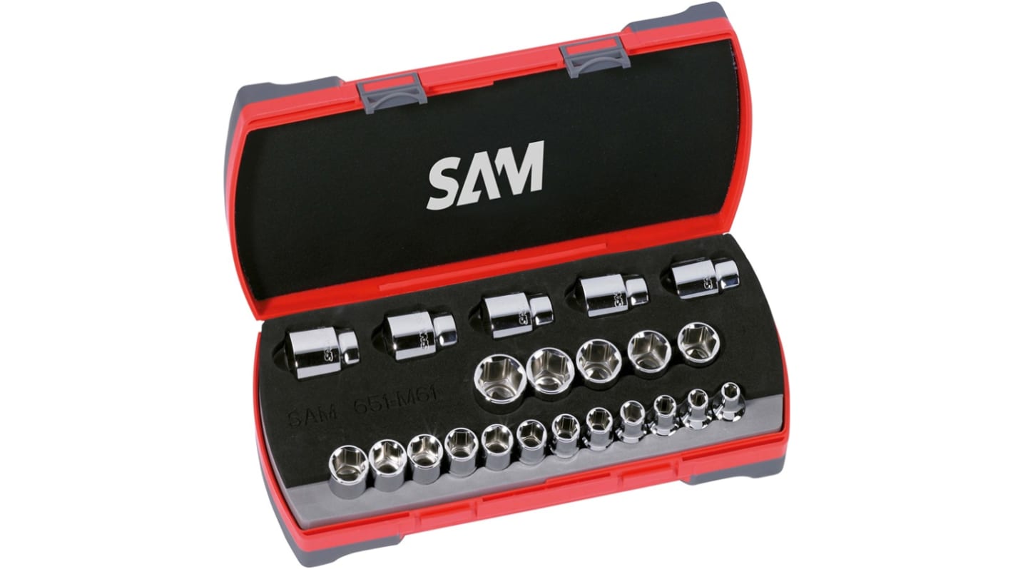 75-SH22A | SAM 22-Piece Metric 1/2 in Standard Socket Set , 6 point | RS