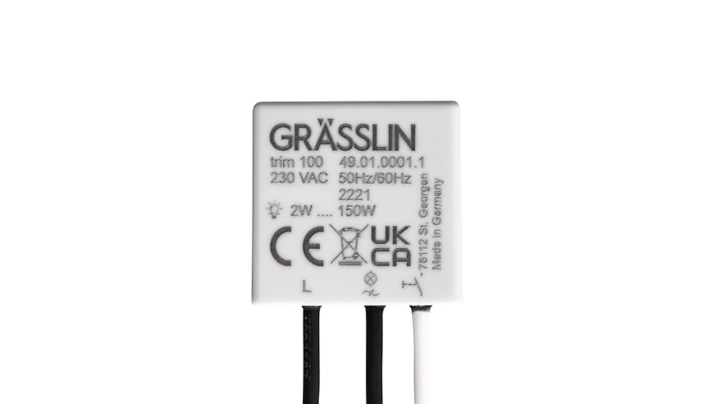 49.01.0001.1 | Grasslin Dimmer Switch, 230V ac, 150W | RS