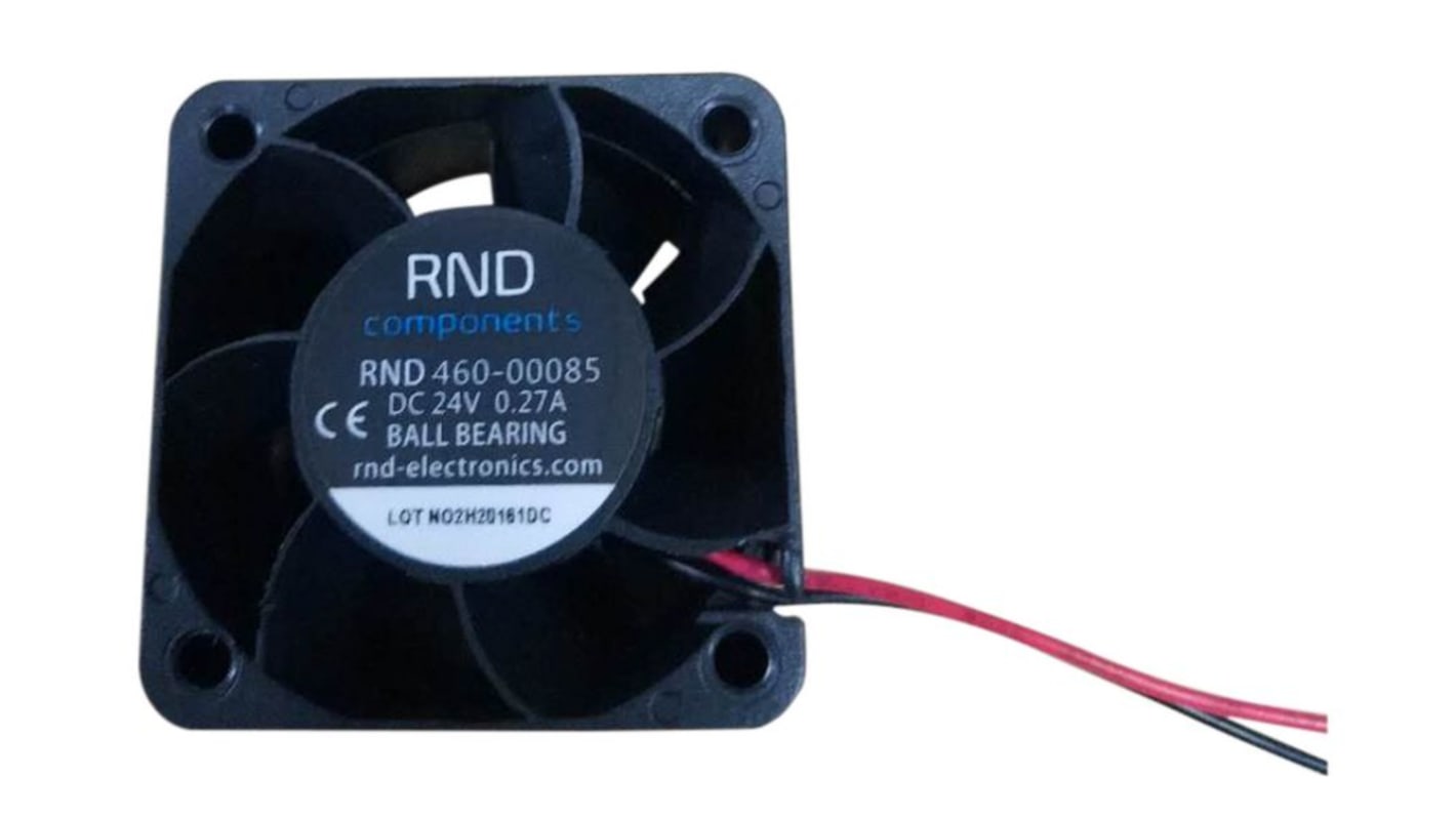 RND 460-00085 | RND Axial Fan, 24 V dc, dc Operation, 23.8cfm, 6.48W, 270mA Max, 40 x 40 x 28mm | RS