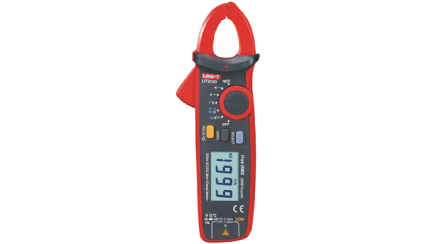 UNI-T UT210D Clamp Meter, 200A dc, Max Current 200A ac CAT III 300V | RS