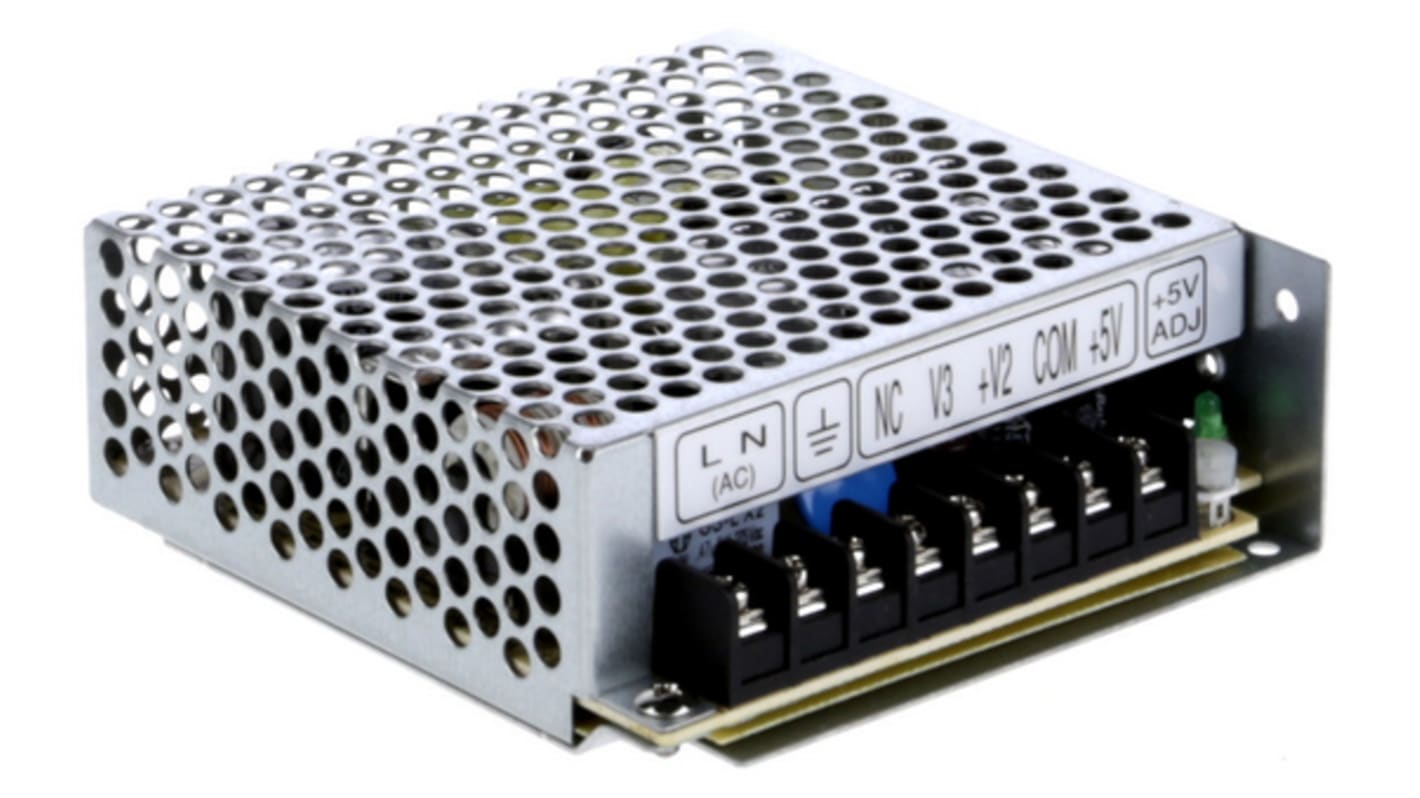 MEAN WELL Switching Power Supply, RT-50C, 5V dc, 4A, 50W, Triple Output ...