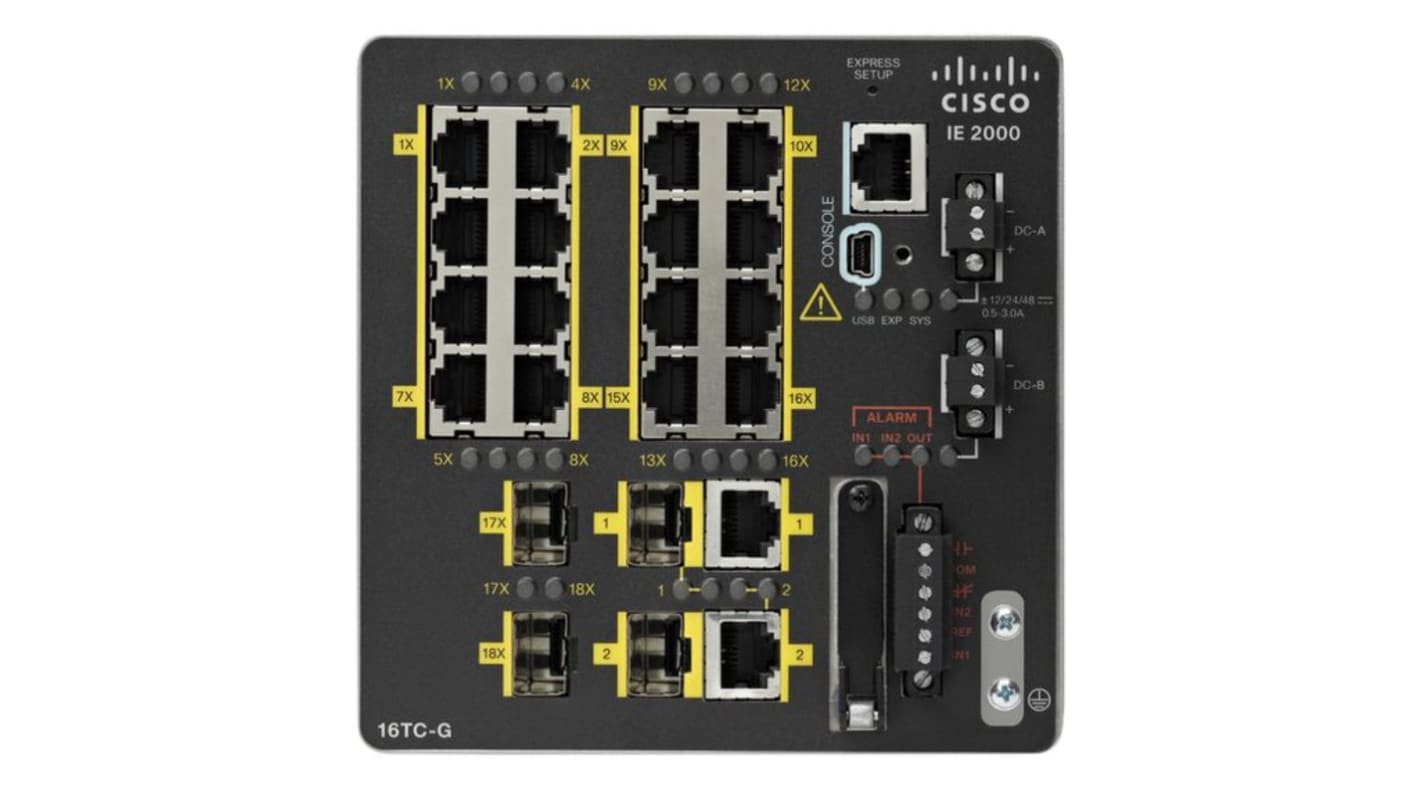 Cisco IE-2000-16TC-G-L, Managed 20 Port Industrial Ethernet Switch | RS