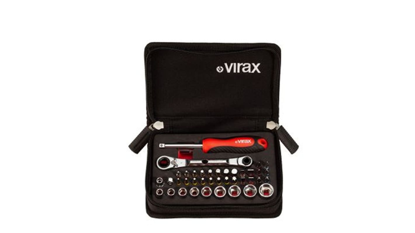 310400 | Virax 41-Piece Imperial 1/4 in Compact Socket Set with Ratchet ...