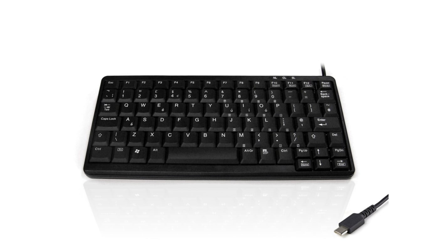 Ceratech KYB500-K82A-C Wired USB Compact Keyboard, QWERTY (UK), Black | RS