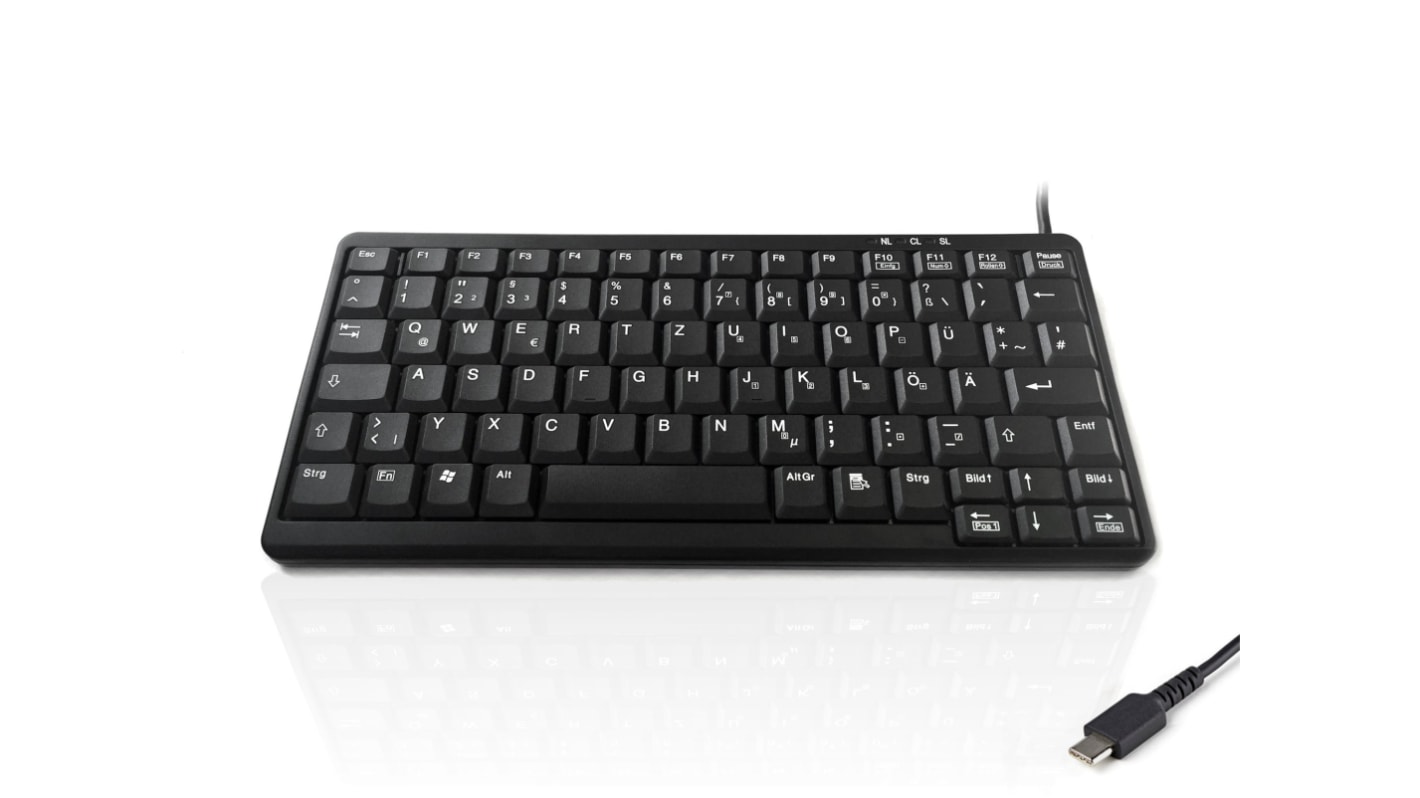 Ceratech KYB500-K82A-GR-C Wired USB Compact Keyboard, QWERTY, Black | RS