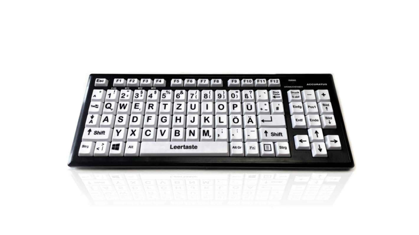 Ceratech KYB-M2BLK-UCGRBT Wireless Bluetooth Vision Impairment Keyboard ...