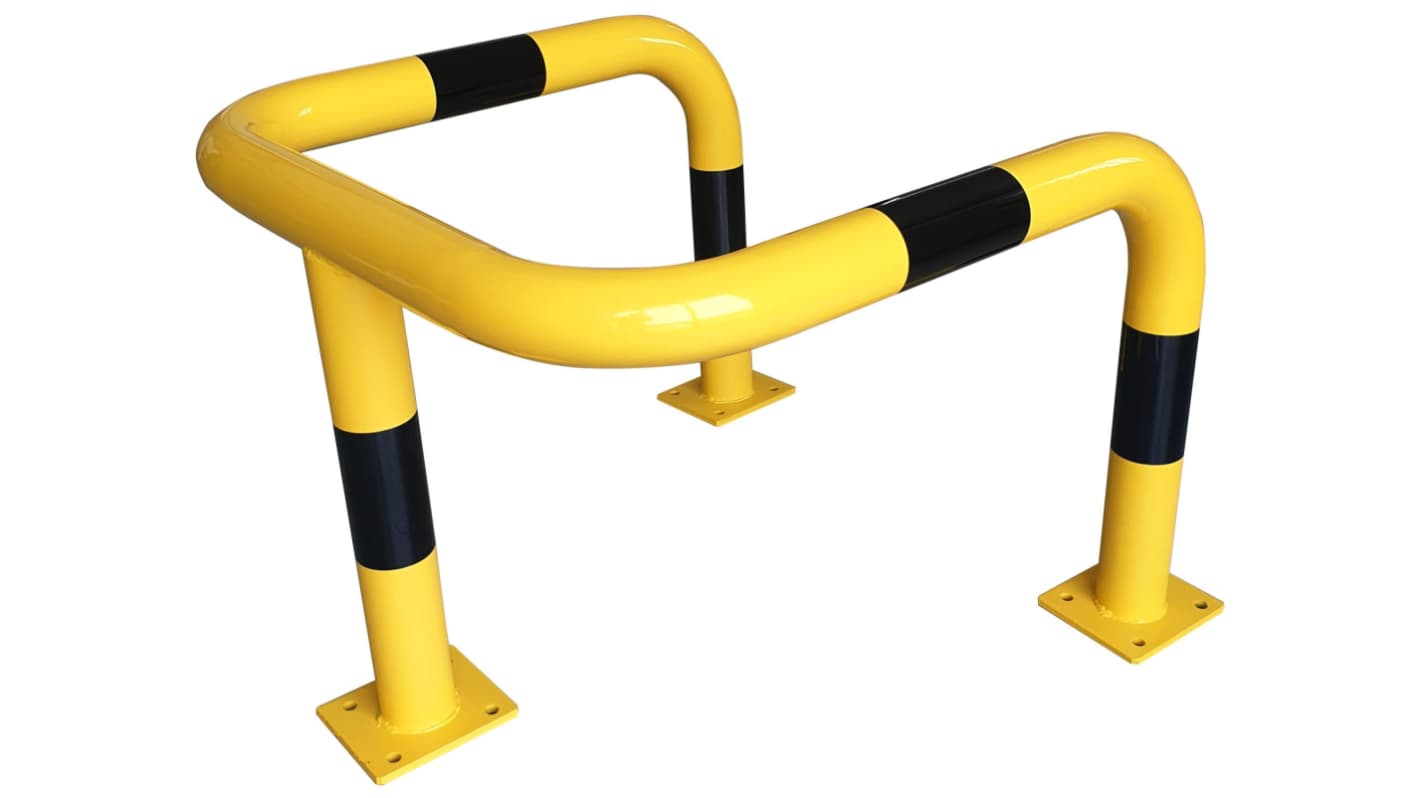 RS PRO Black/Yellow Steel Protection Barrier | RS