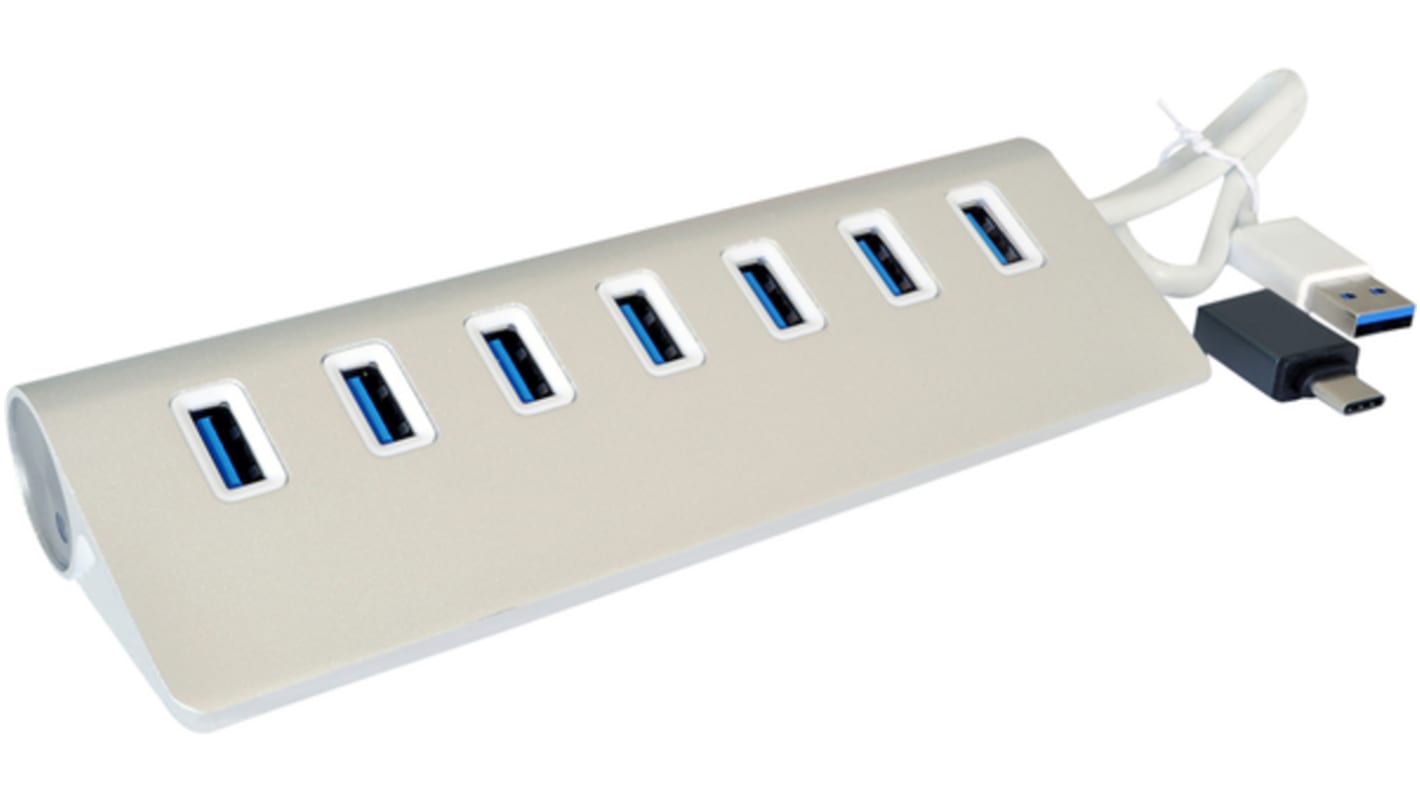 EX-1137 | Exsys 7 Port USB 3.0 USB C Hub, USB Bus Powered, 160 x 55 x ...