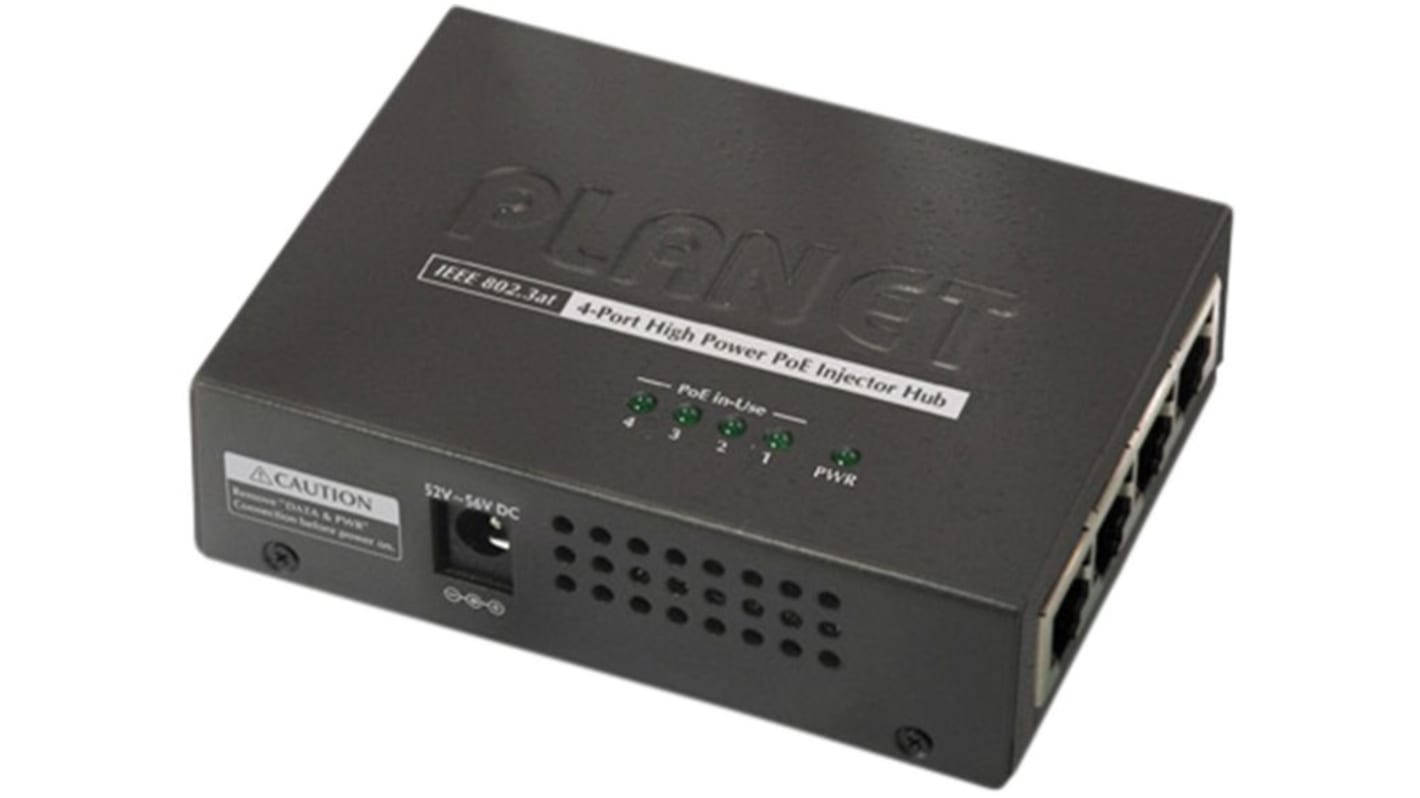 HPOE-460 | Exsys 4 Port POE Injector, 52V dc Output, 120W | RS