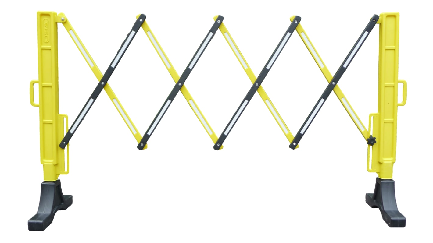 RS PRO Black & Yellow Polypropylene Extendable Barrier | RS