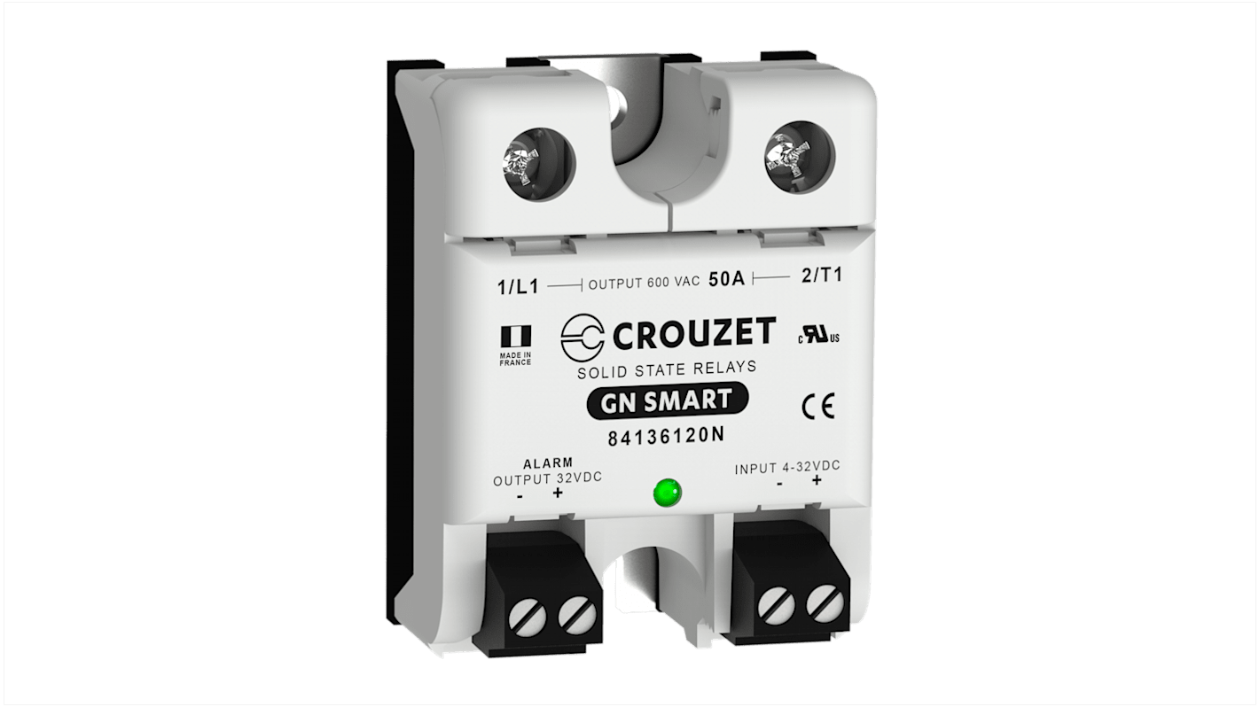 84136120N | Crouzet GN Smart Series Solid State Relay, 50 A Load, Panel ...