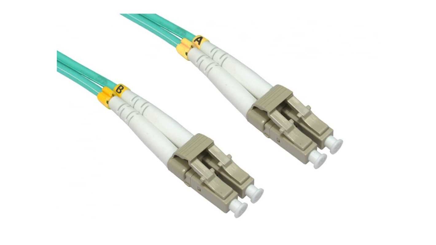 RS PRO LC to LC Duplex Multi Mode OM4 Fibre Optic Cable, 3mm, Light ...