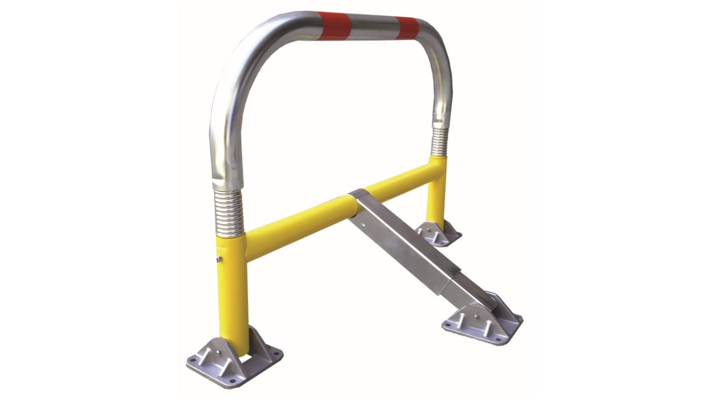 Grey & Yellow Galvanised Steel Parking Barrier | RS