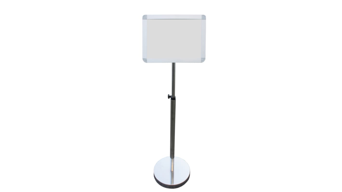 Telescopic information post with A4 sign | RS