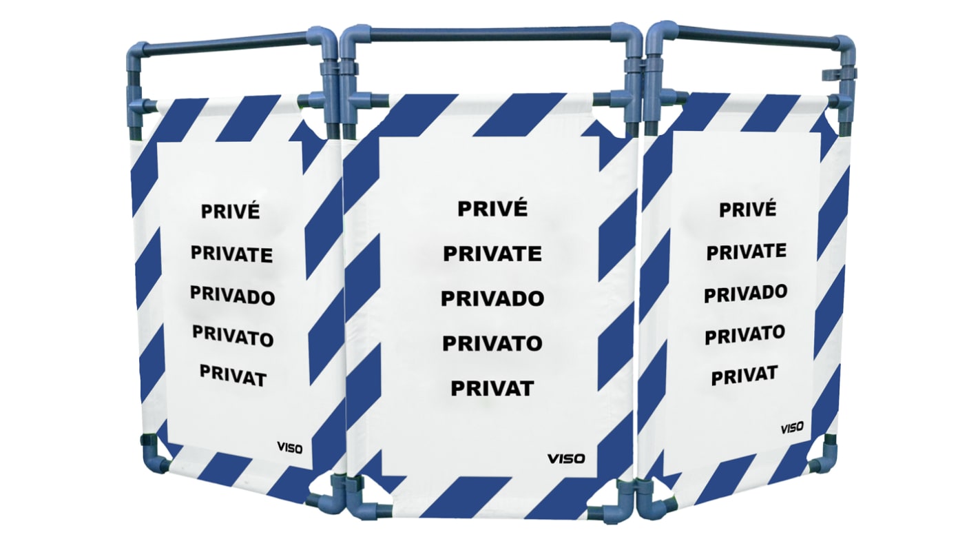 Blue, Grey, White Polyester, PVC Safety Barrier | RS