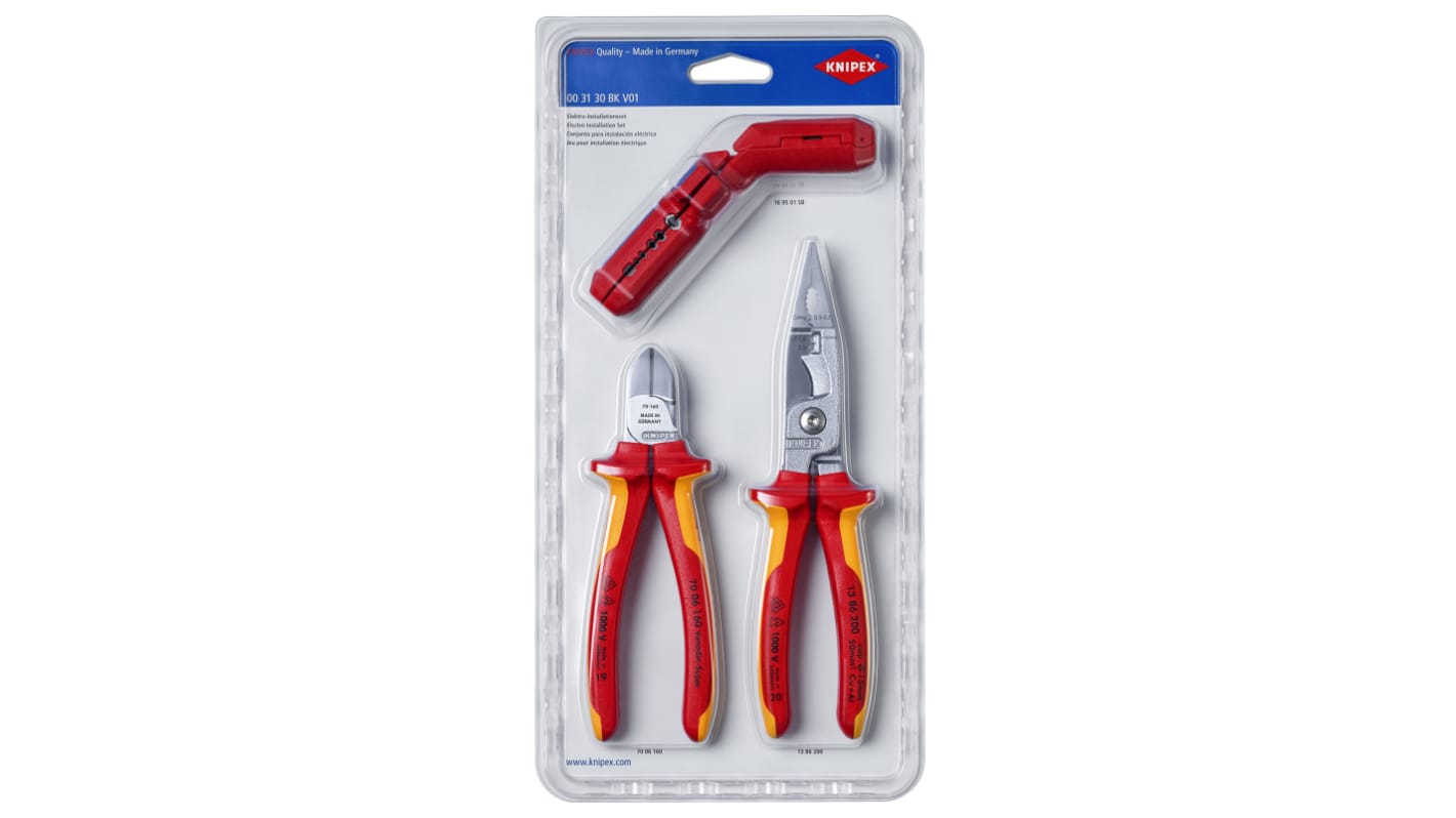 00 31 30 BK V01 | Knipex 3 Piece Electrician's Tool Kit Tool Kit | RS