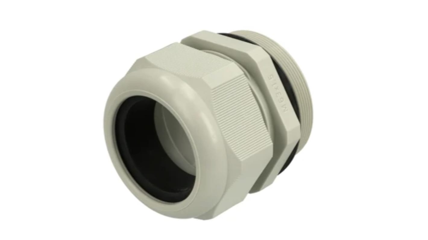 GPA M63L | Fibox GPA Series Light Grey Polyamide Cable Gland, M63 ...