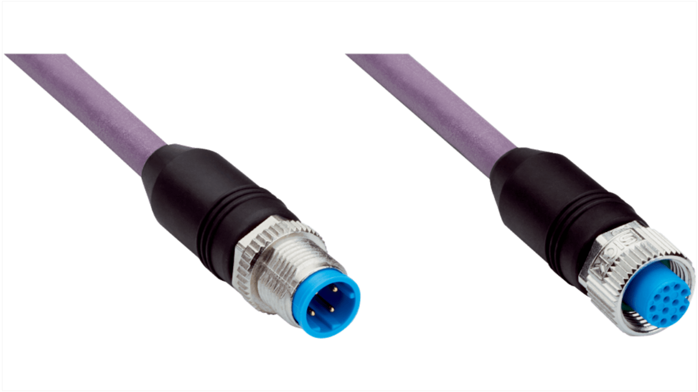 YF2A2B-050S01M2D24 | Sick Straight Female 12 way M12 to Straight Male 4 ...