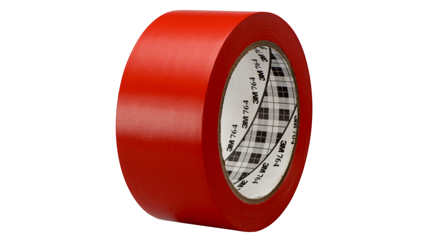 7000048924 | 3M 764 Red Polyvinyl Chloride 1296in Vinyl Tape, 0.125mm ...