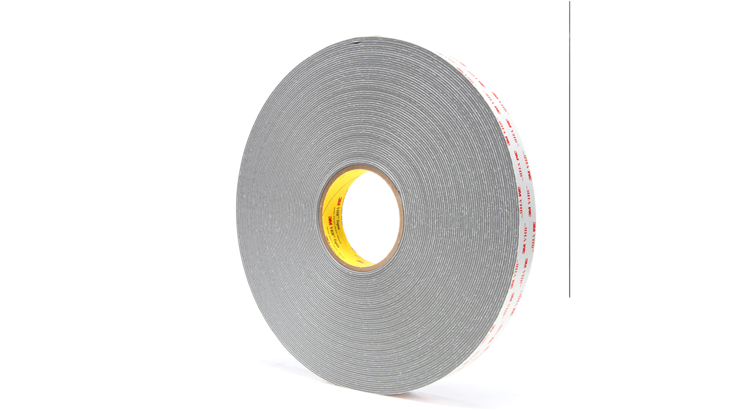 7000072504 | 3M 4956, 700007 Grey Foam Tape, 19mm x 33m, 1.6mm Thick | RS