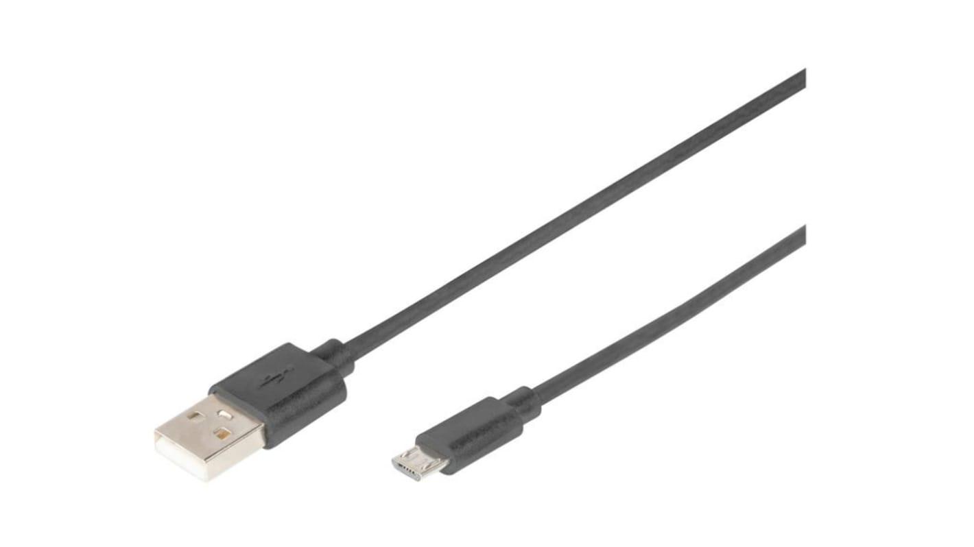 AK-300127-010-S | Digitus USB 2.0 Cable, Male USB A to Male Micro USB B ...