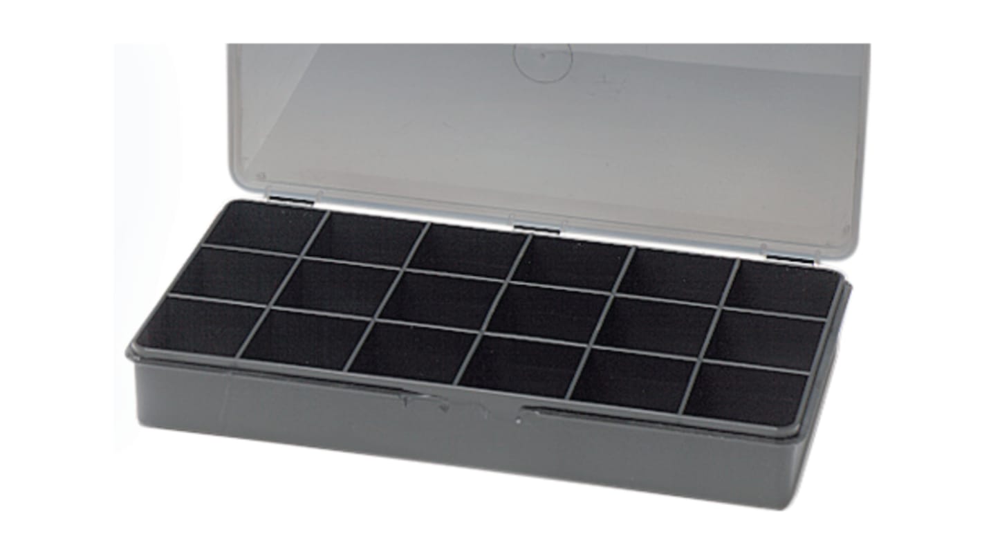 BOX 18 | Raaco Black Polypropylene Compartment Box, 40mm x 271mm x ...