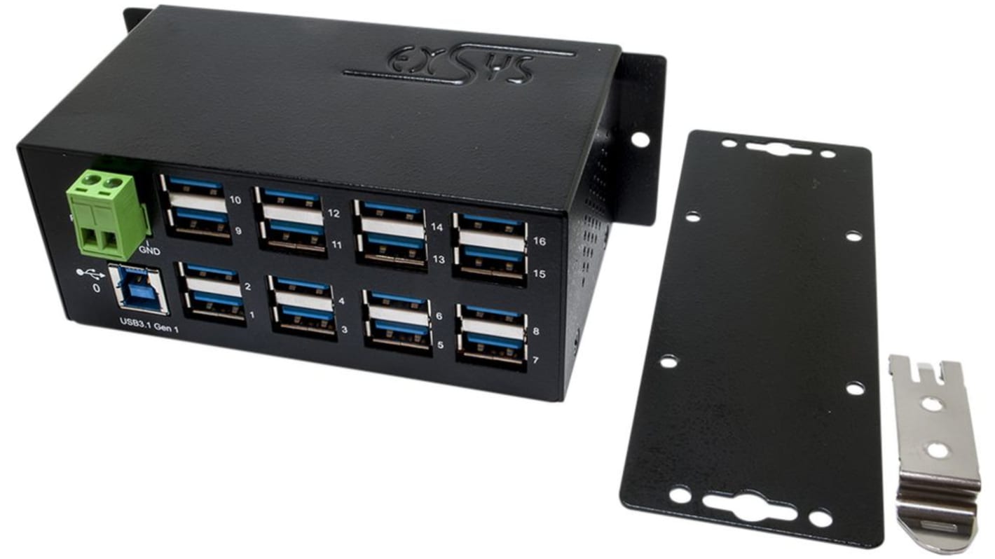 EX-1113HMS | Exsys 16 Port USB 3.0 USB A, USB B Hub, USB Bus Powered ...