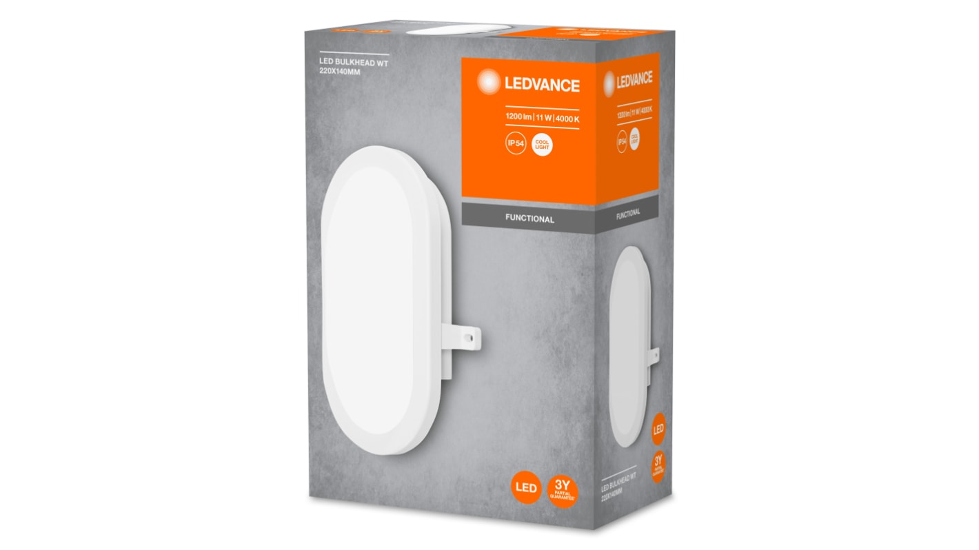 4058075271661 | LEDVANCE Oval LED Bulkhead Light, 11 W, 240 V, No, IP54 ...