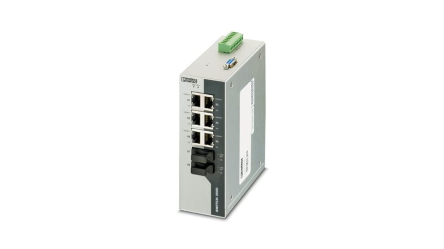2891060 | Phoenix Contact FL SWITCH 3006T-2FX SM Series DIN Rail Mount ...