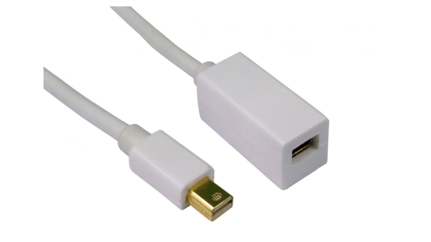 RS PRO Male Mini DisplayPort to Female Mini DisplayPort, PVC Display ...