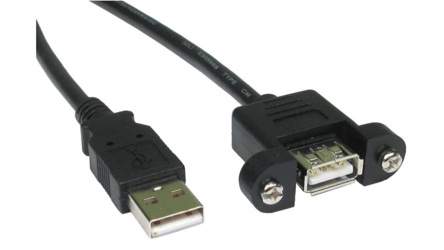 RS PRO USB 2.0 Cable, Male USB A to Female USB A USB Extension Cable ...